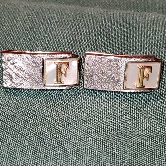 SWANK | Accessories | Vintage Silver Gold Tone Swank Cufflinks Initial ...